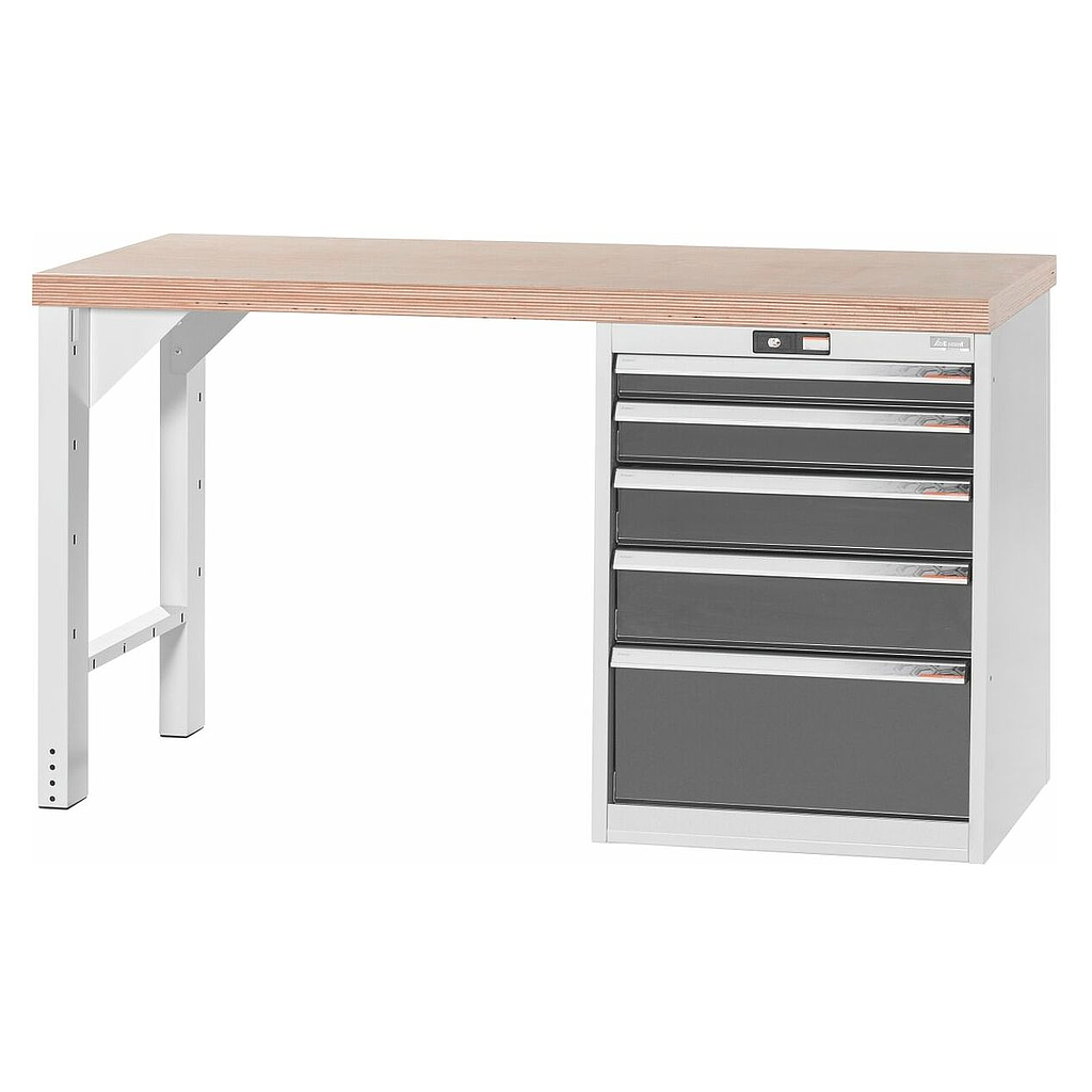 Universal workbench 1500 mm long, with 5 drawers | ATP Supply